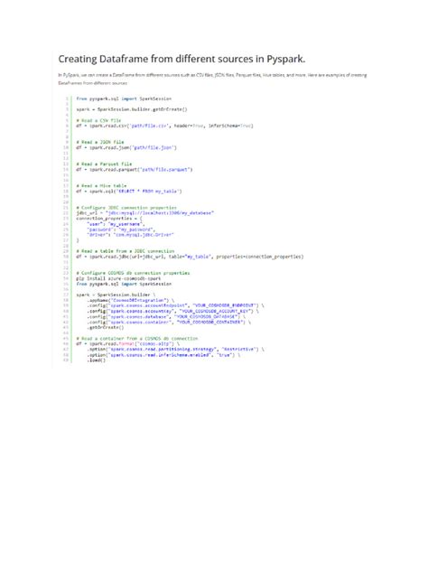 Py Spark Cheat Sheet Pdf