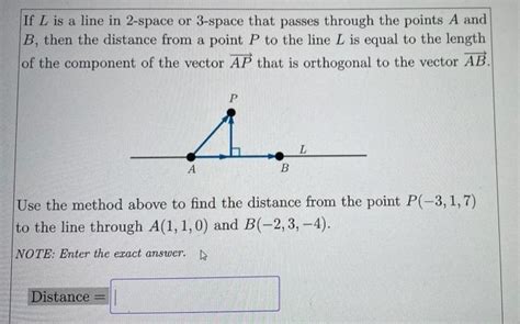 Solved A If L Is A Line In Space Or Space That Passes Chegg Com