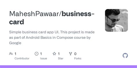 Github Maheshpawaarbusiness Card Simple Business Card App Ui This
