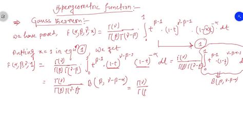 Hypergeometric Function Gauss Theorem Lecture 5 Youtube