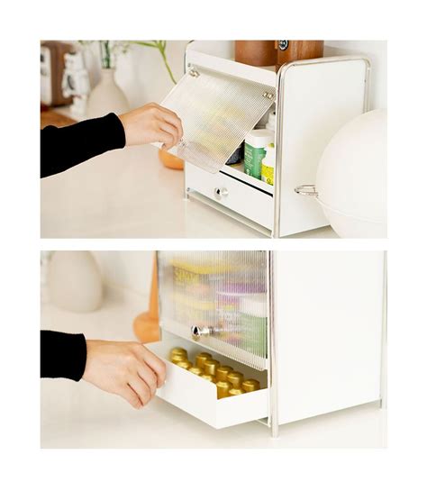 기타수납함 반투명커버 영양제보관함ver2 인테리어 컵 정리함 철제 홈카페 커피 화장품 정리 오늘의집 쇼핑