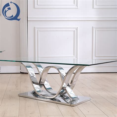 Mirror Modern Living Room Furniture Clear Glass Coffee Table Modern
