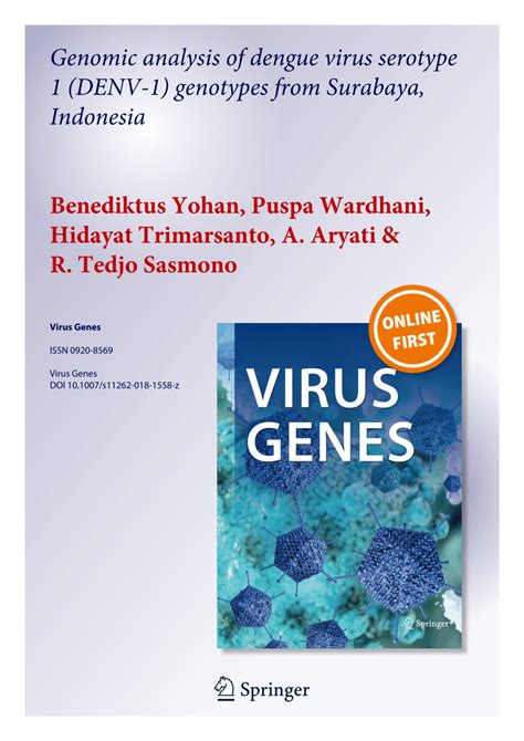 Pdf Genomic Analysis Of Dengue Virus Serotype 1 Denv 1 Genotypes