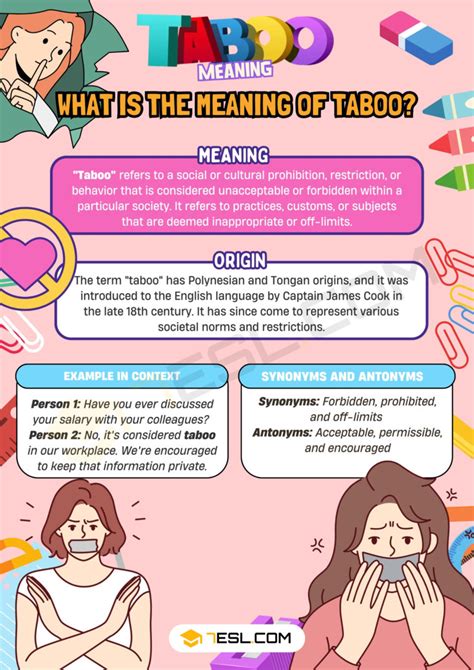 Taboo Meaning Origin And Examples • 7esl