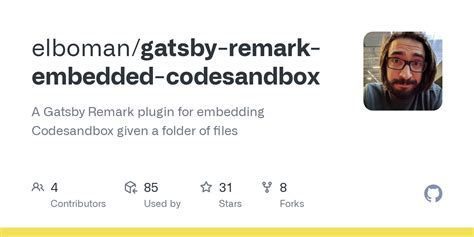 Github Elbomangatsby Remark Embedded Codesandbox A Gatsby Remark