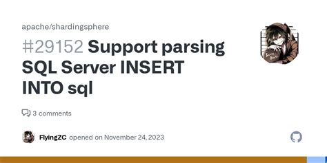 Support Parsing Sql Server Insert Into Sql · Issue 29152 · Apache