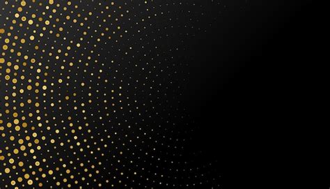검은 배경에 황금 하프톤 반짝이 무료 벡터