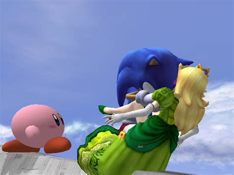 Princess Peach And Sonic Kissing