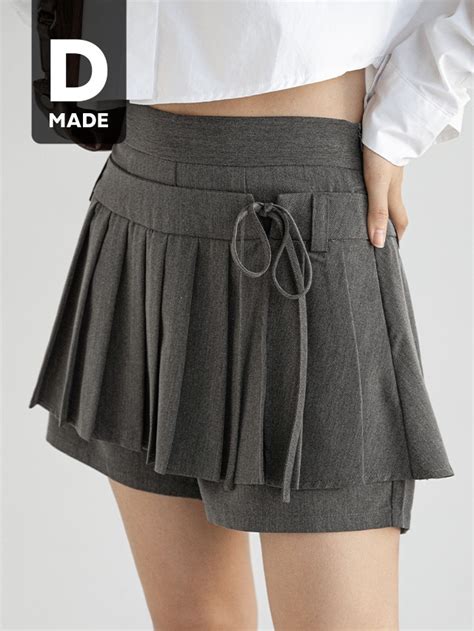 당당걸 3천장돌파 Made 빅사이즈 S 4xl 드림 레이어드 리본 플리츠 랩 미니 스커트 팬츠 치마바지