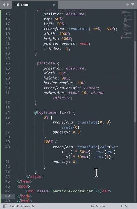 Create Mind Blowing Particle Animations With Html Css And Javascript