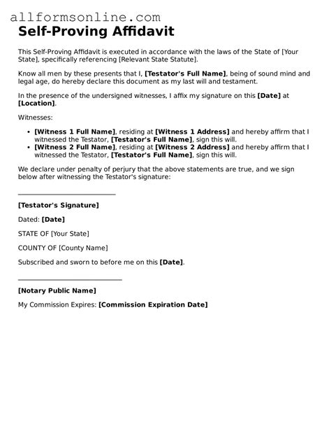 Make A Valid Self Proving Affidavit With Our Fillable Template