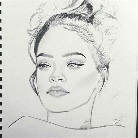 Rihanna Realistic Pencil Drawings Pencil Sketch Drawing Amazing Drawings Outline Drawings