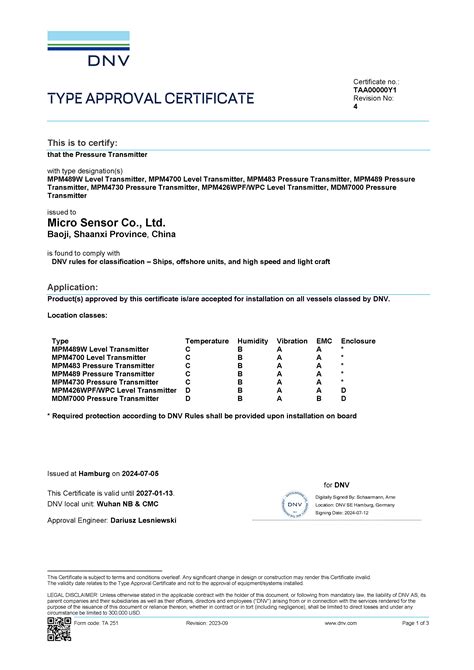 Microsensor Pressure Transmitters Boost Global Marine Market With Dnv