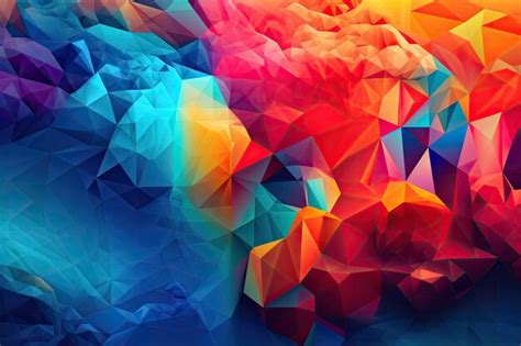 Premium Ai Image Vibrant Polygonal Abstract Background Generative Ai