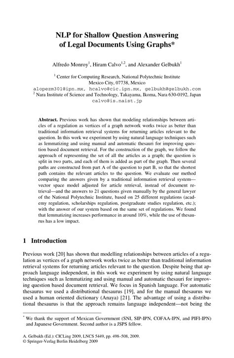 pdf nlp for shallow question answering of legal documents using graphs