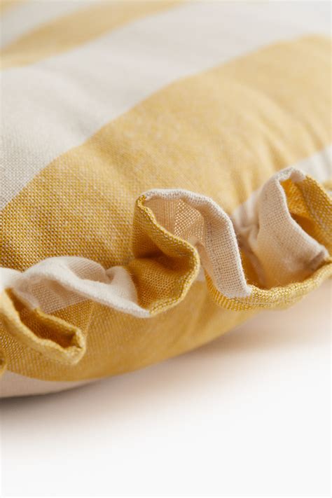 Възглавница за стол от памук с волан Сиво жълт Райета Home Handm Bg