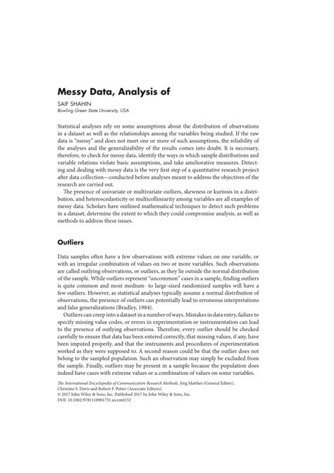 PDF Analysis Of Messy Data