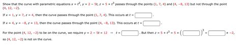Solved Show That The Curve With Parametric Equations Chegg