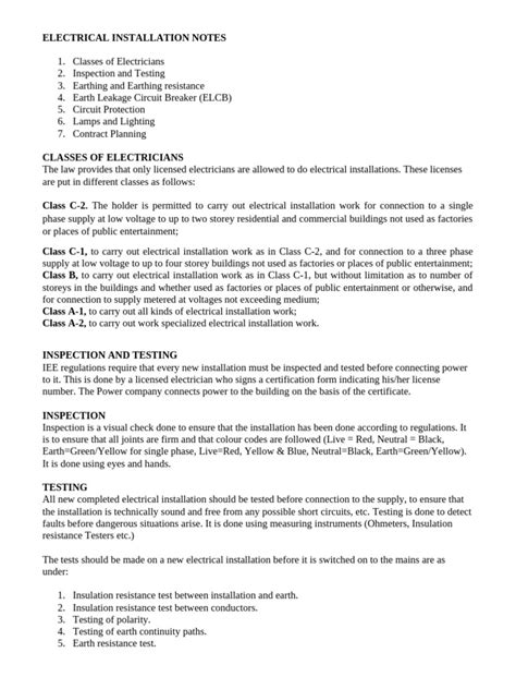 Electrical Installation Notes Pdf Fuse Electrical Incandescent