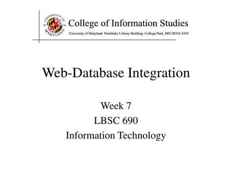 Ppt Web Database Integration Powerpoint Presentation Free Download