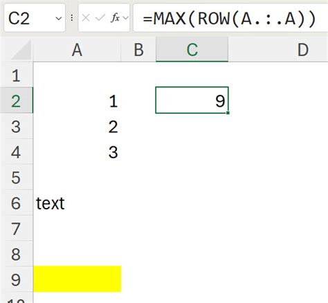 Last Used Row Number In A Column In Excel