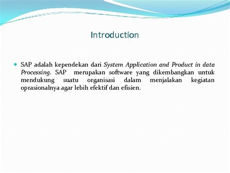 SAP System Application And Product In Data Processing