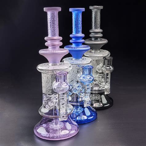 12 Vintage Tattoo Bong Frosted Glass Lookah
