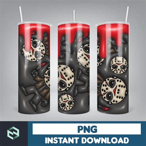 3d Inflated Puff Tumbler Wrap Png Horror Movies Tumbler Des Inspire
