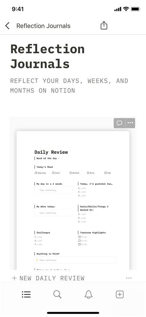 Notion Template Gallery Reflection Journals