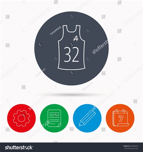 Team Assistant Icon Basketball Shirt Sign Stock Vector Royalty Free