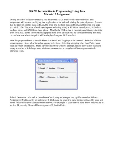 Solved 605201 Introduction To Programming Using Java Module