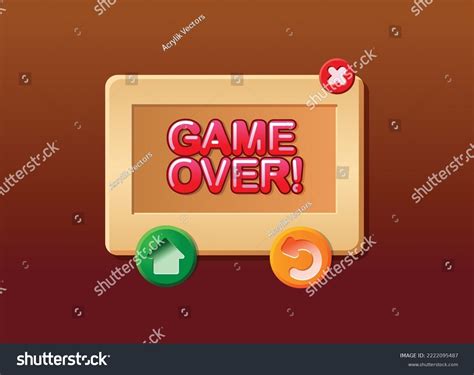 Game Over Menu Ui Vector Stock Vector Royalty Free 2222095487 Shutterstock