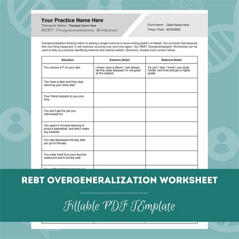Rebt Overgeneralization Worksheet Editable Fillable Pdf Template