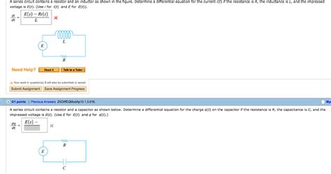 Solved A Series Circuit Contains A Resistor And An Inductor