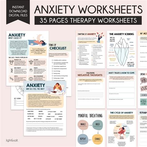 Anxiety Bundle Anxiety Worksheets Anxiety Journal Therapy Worksheets