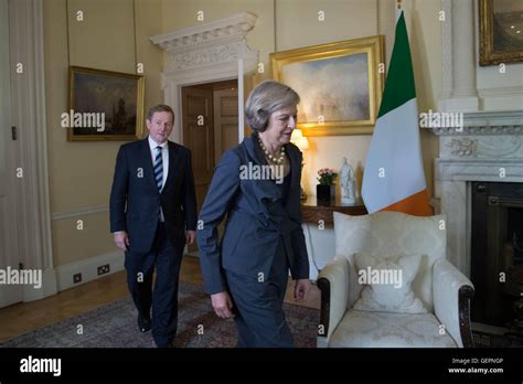 Prime Minister Theresa May With Irish Taoiseach Enda Kenny Inside 10