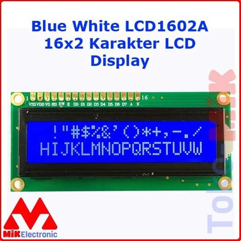 Jual Lcd Display 1602 1602a Background Biru Putih 16 Characters 2 Line