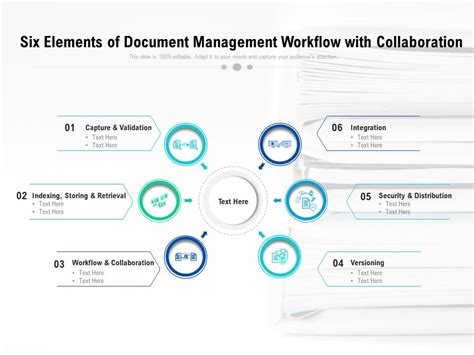 Six Elements Of Document Management Workflow With Collaboration Ppt PowerPoint Presentation File
