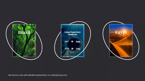 Travel Service Cards With Rotation Effect Using Html And Css Coding Torque