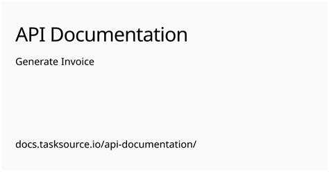Generate Invoice Api Documentation