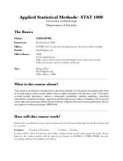 Syllabus Stat Pdf Applied Statistical Methods STAT University Of Pittsburgh