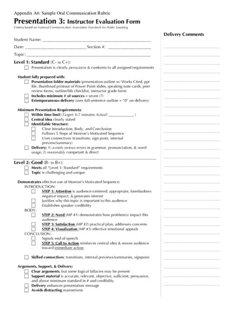 Instructor Evaluation Template