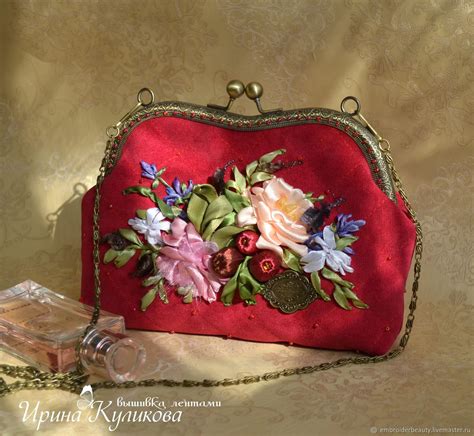 Сумочка клатч с фермуаром вышивка лентами Наири в интернет магазине на Ярмарке Мастеров