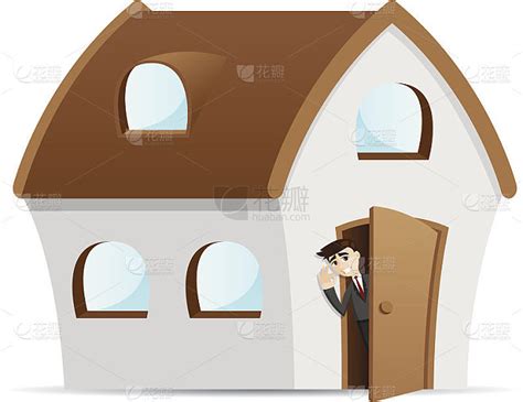 卡通商人开门