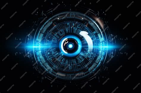 Premium Photo The Scanner Decodes The Retinal Data Digital Retinal Recognition System By