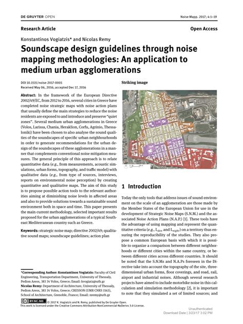 Pdf Soundscape Design Guidelines Through Noise Mapping Methodologies An Application To Medium