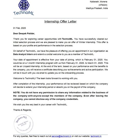 deepak patidar on linkedin dataanalytics internship technoml