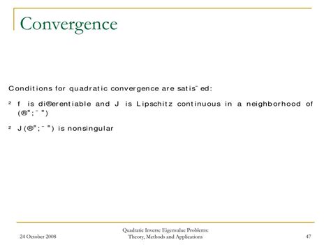 Ppt Quadratic Inverse Eigenvalue Problems Theory Methods And Applications Powerpoint