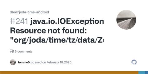 Ioexception Resource Not Found Orgjodatimetzdata