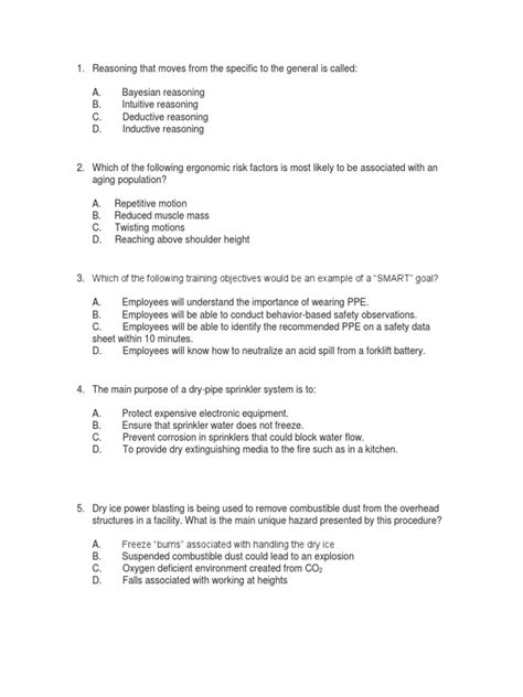 Csp Questions Pdf Personal Protective Equipment Fire Sprinkler System